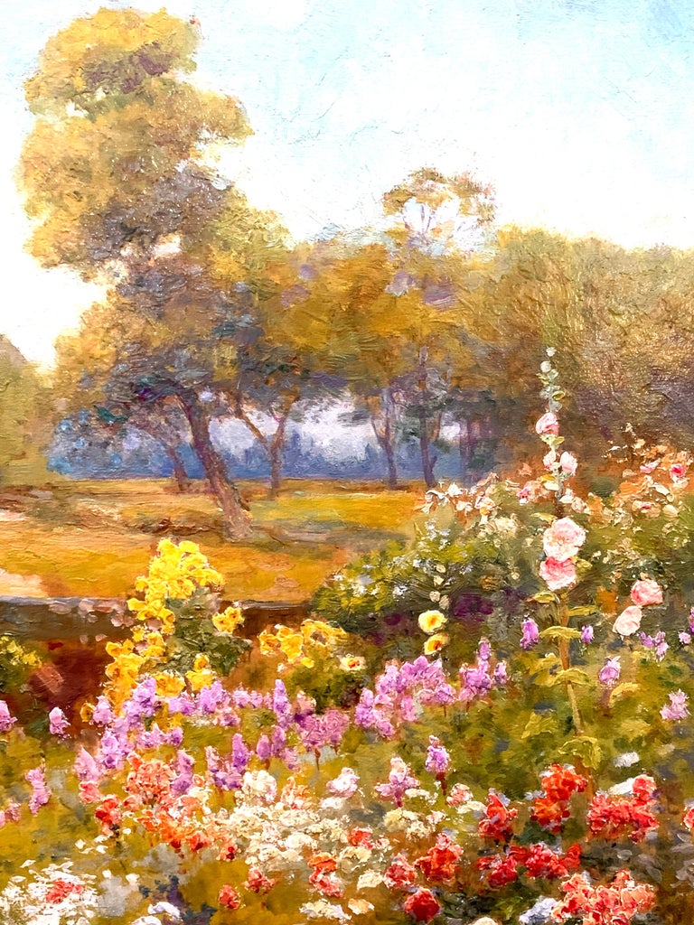 Walter Follen Bishop - English 19th century Garden landscape with ...