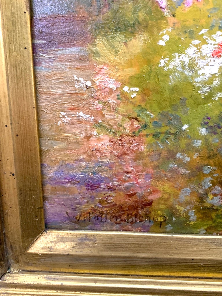 Walter Follen Bishop - English 19th century Garden landscape with ...