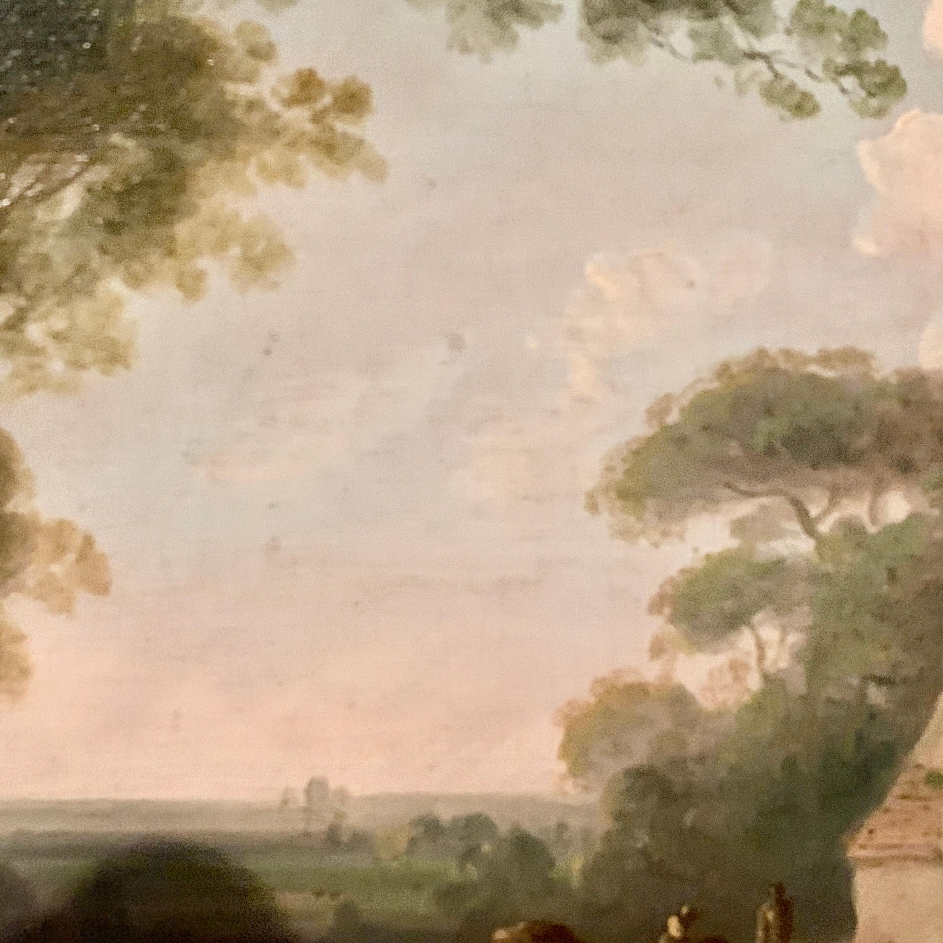 John Rathbone - 18th century English rural landscape with figures ...