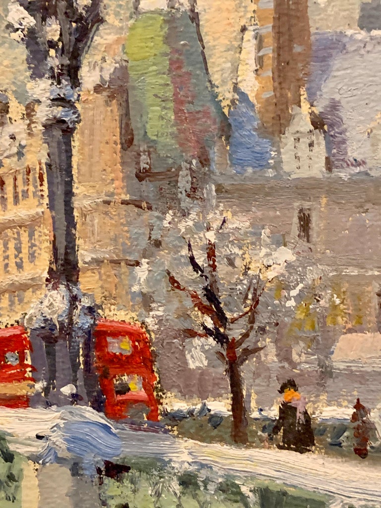 Bert Pugh - Big Ben in London with London Bridge in the snow, by the ...