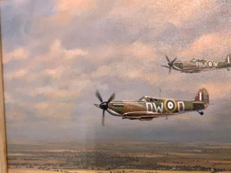 Roland Wong - Two British Spitfires flying over the English landscape ...