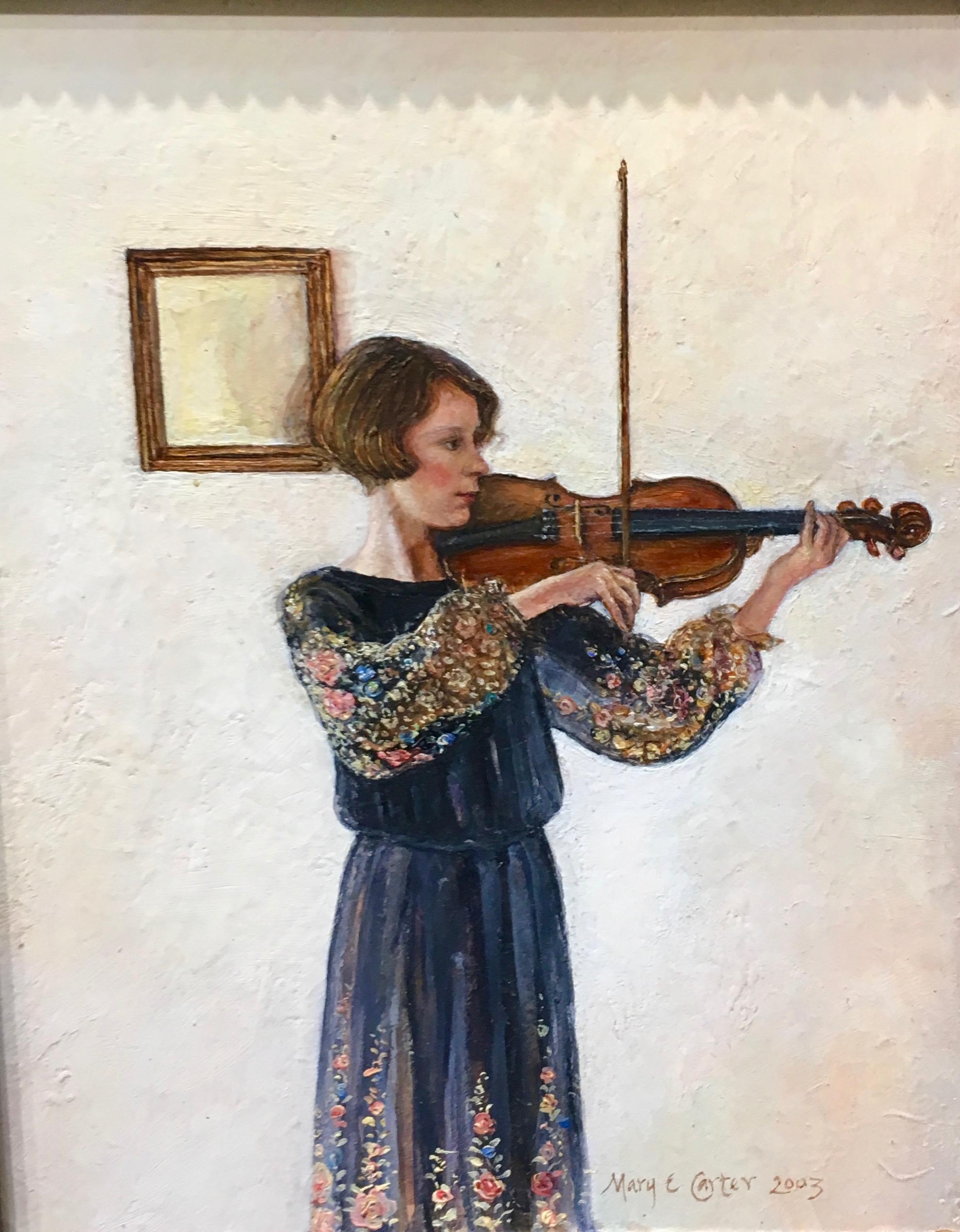 Mary Carter - Portrait of a young English woman playing the Violin in ...