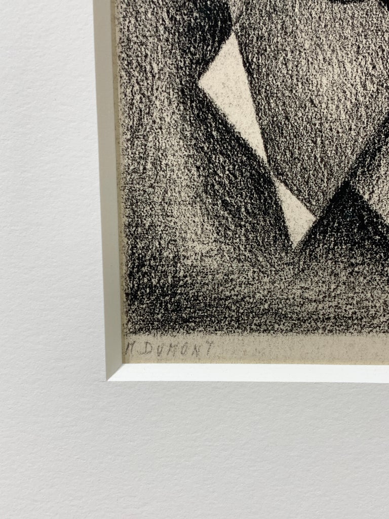 Marcel Dumont - 20th century Belgium, Black and White Abstract pencil ...