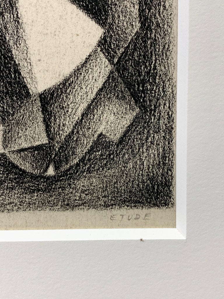 Marcel Dumont - 20th century Belgium, Black and White Abstract pencil ...