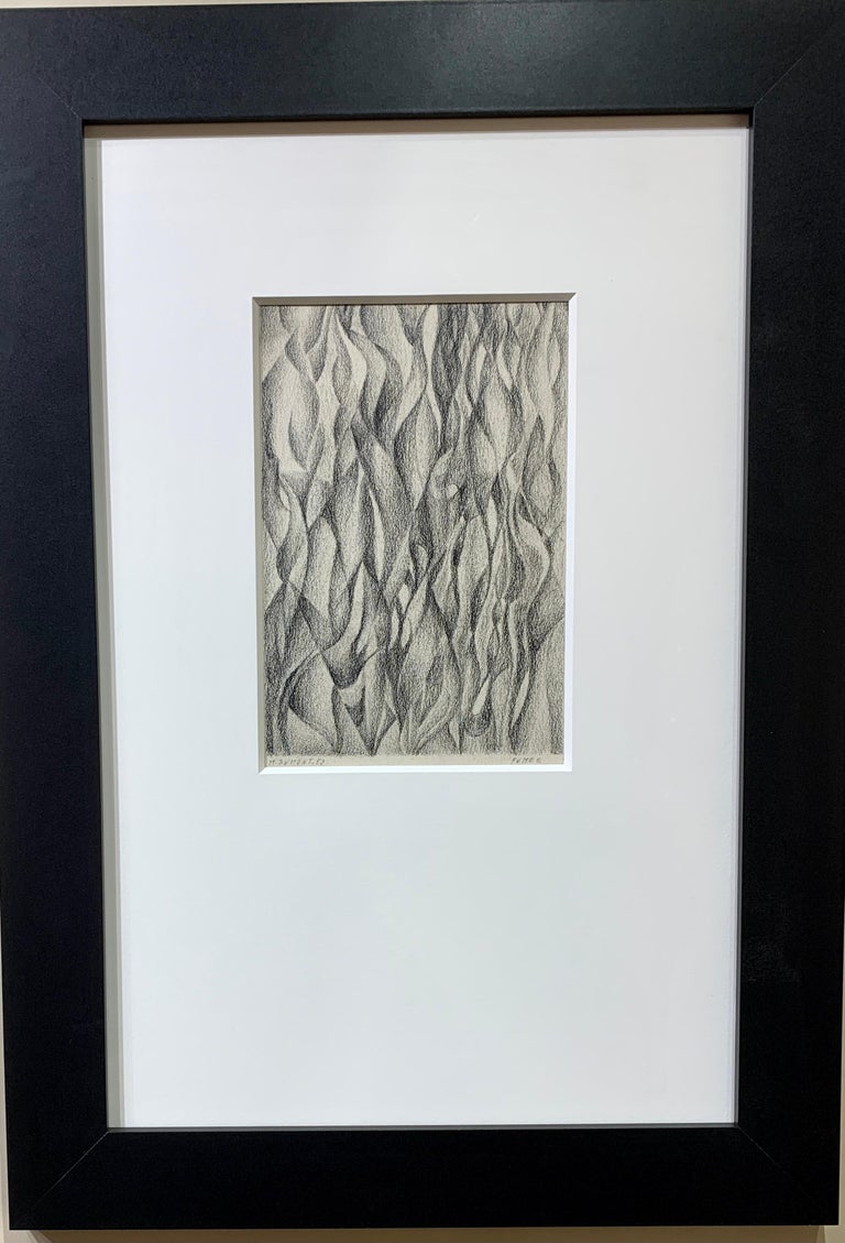 Marcel Dumont - 20th century Belgium, Black and White Abstract pencil ...