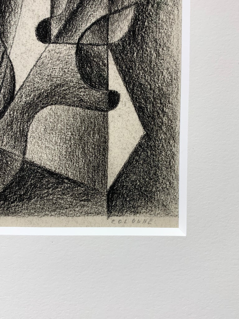 Marcel Dumont - 20th century Belgium, Black and White Abstract pencil ...