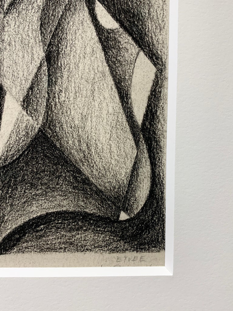 Marcel Dumont - 20th century Belgium, Black and White Abstract pencil ...