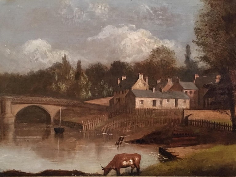 Victorian British - Under the Bridge, Victorian Landscape, Oil Painting ...