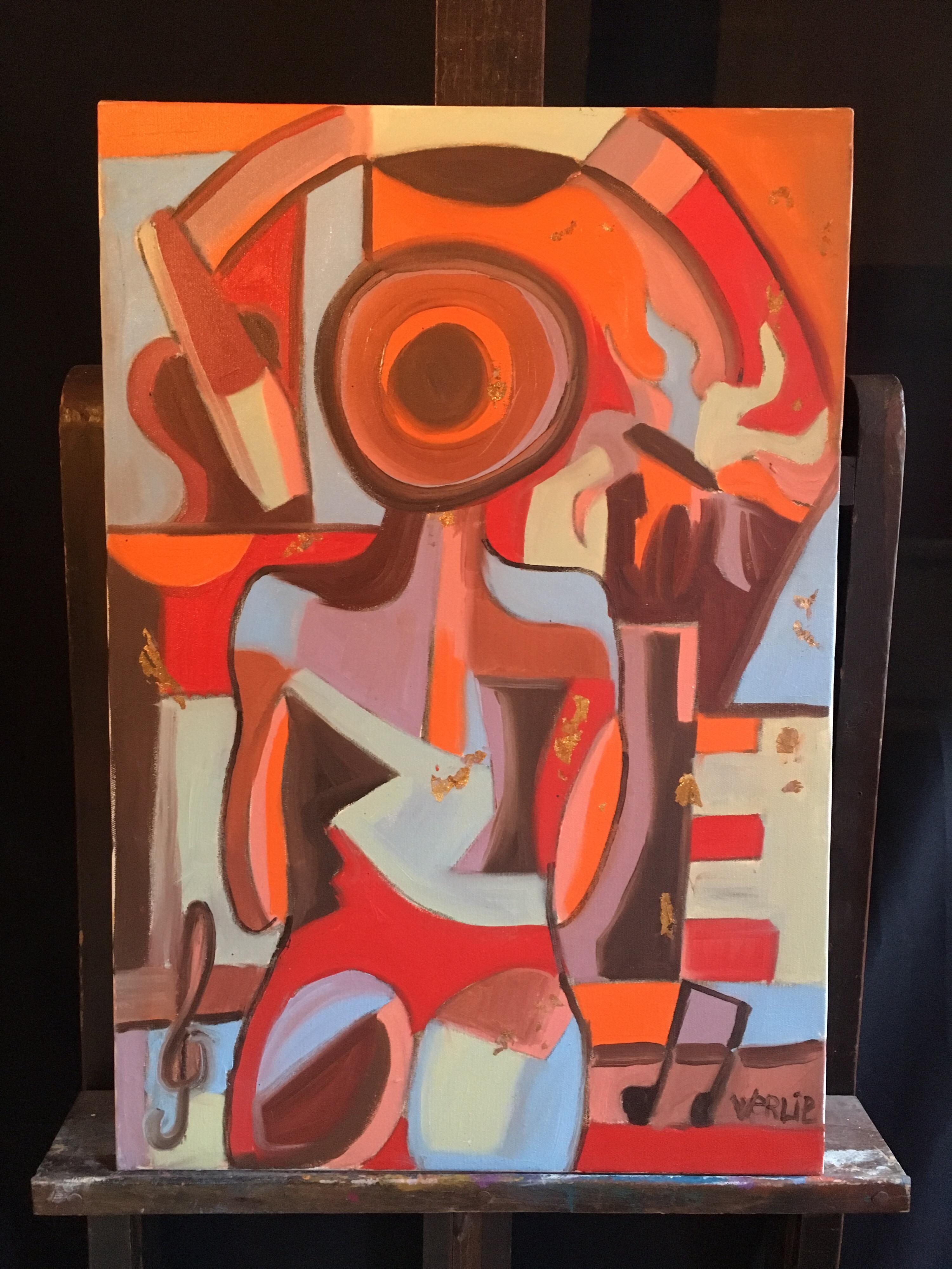 Beatrice Werlie - "Au Revoir", Large French Abstract, Original Oil ...