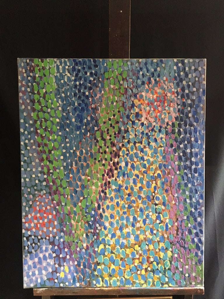 Akos Biro - Large Multi-Coloured French Pointilliste "La Colette ...