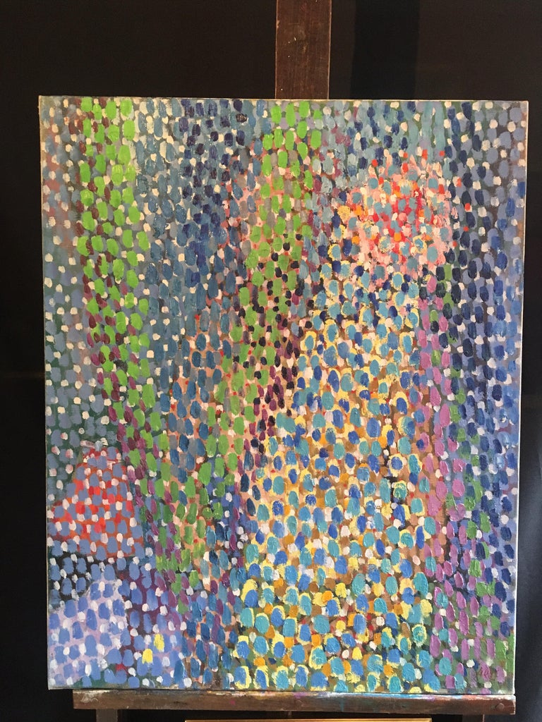 Akos Biro - Large Multi-Coloured French Pointilliste "La Colette ...