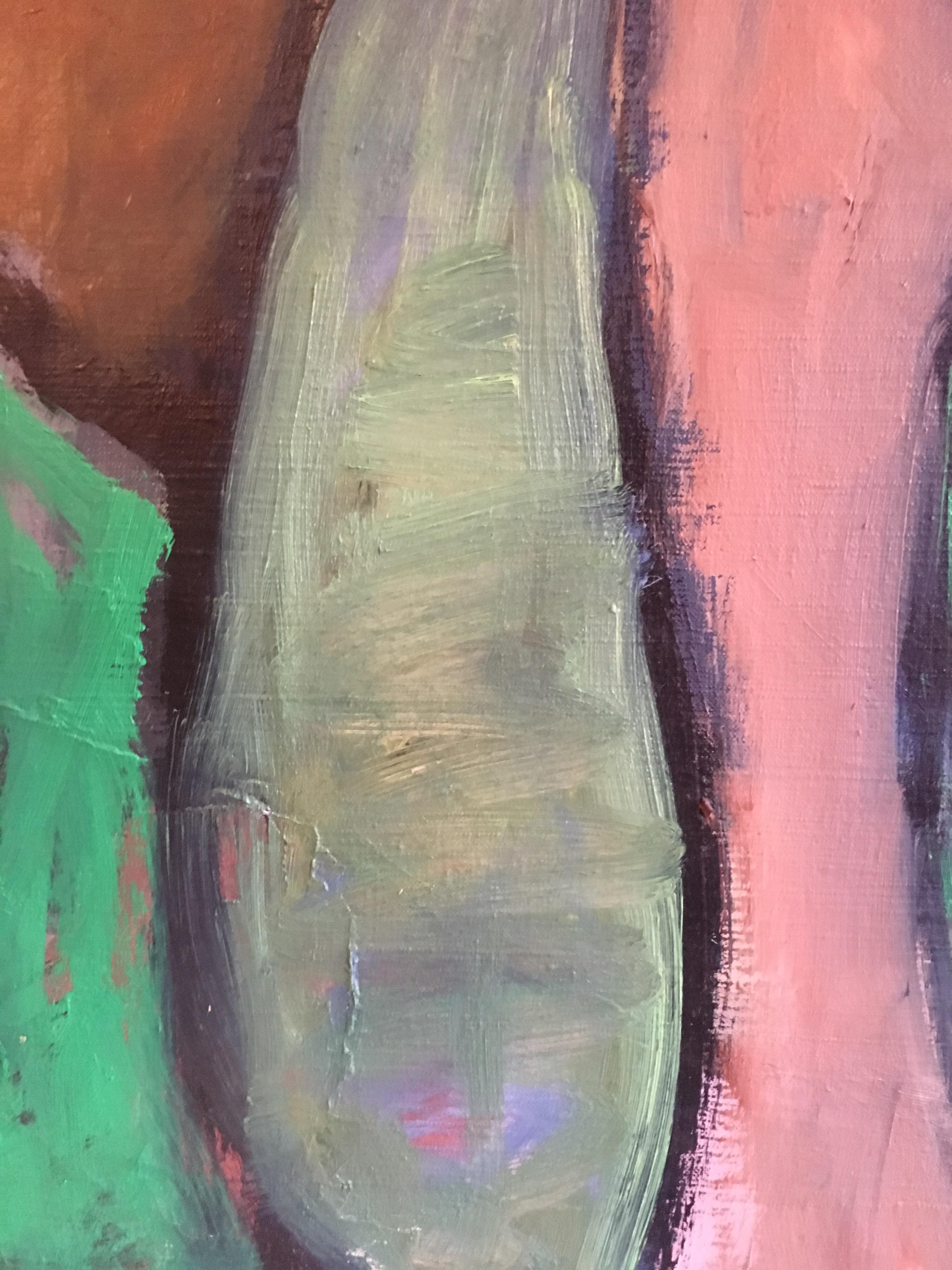 Akos Biro - Large Abstract 1960s Colourful Oil Painting, Original Frame ...