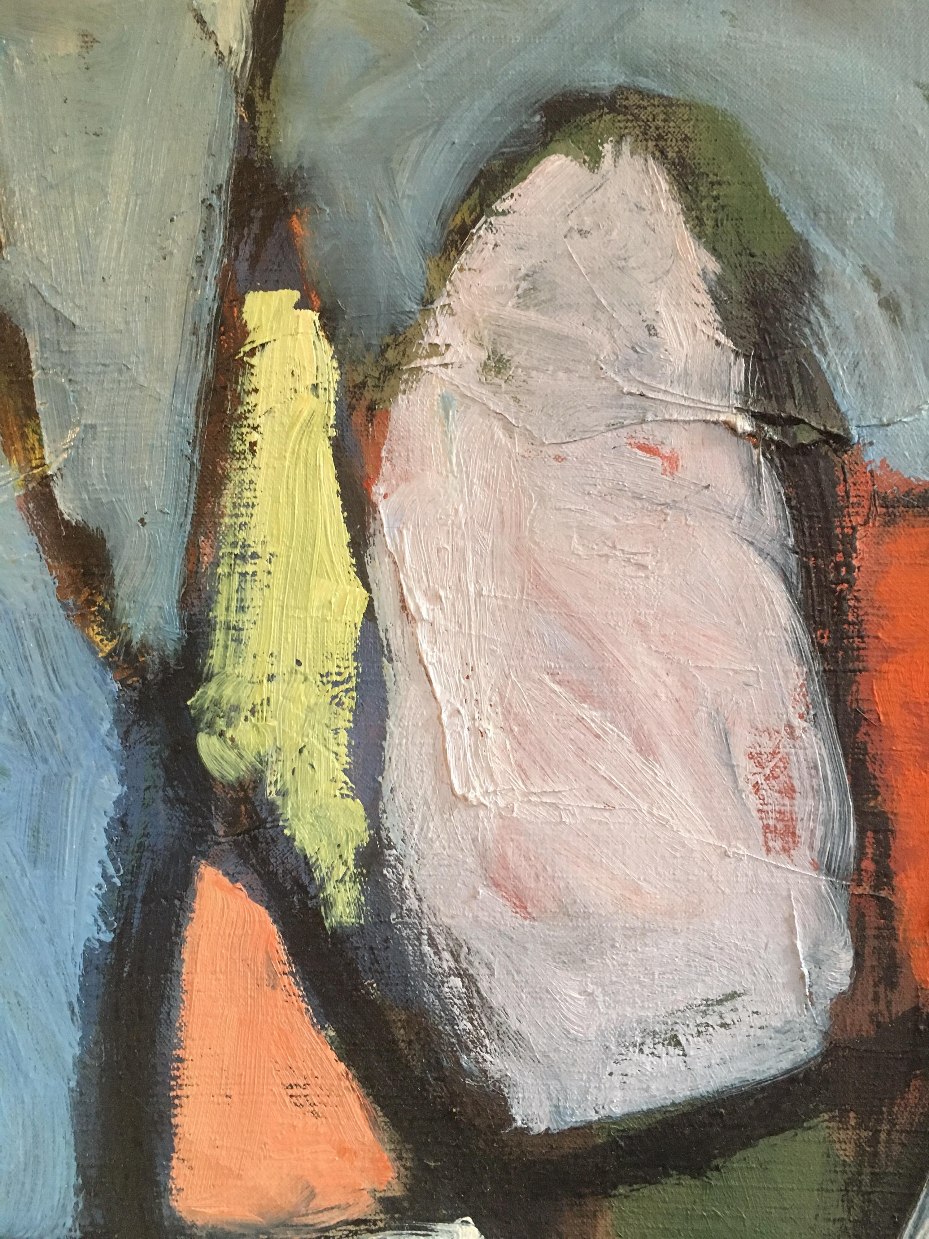 Akos Biro - Large Abstract 1960s Colourful Oil Painting, Original Frame ...