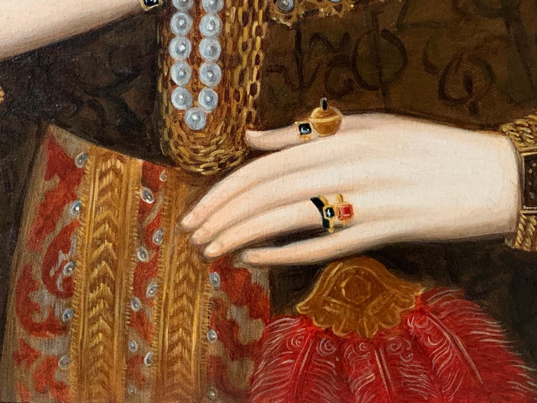 Paul Workman - Elizabethan Portrait of Noble Lady Large Framed English ...