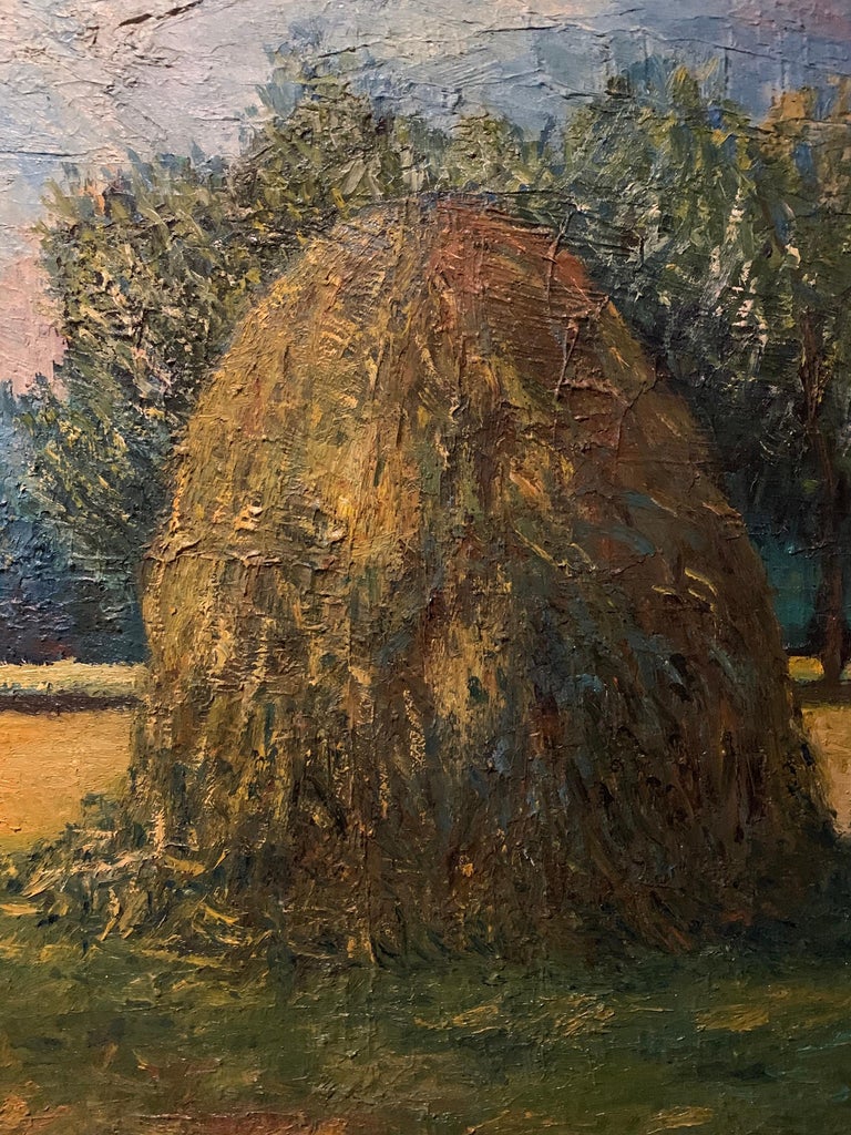 Fernand Audet - French Impressionist Oil Painting Haystacks at Giverny ...