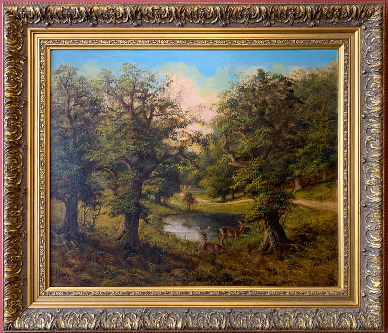 JAMES LEWIS (1861-1934) - Richmond Park near Ham Antique British Oil ...
