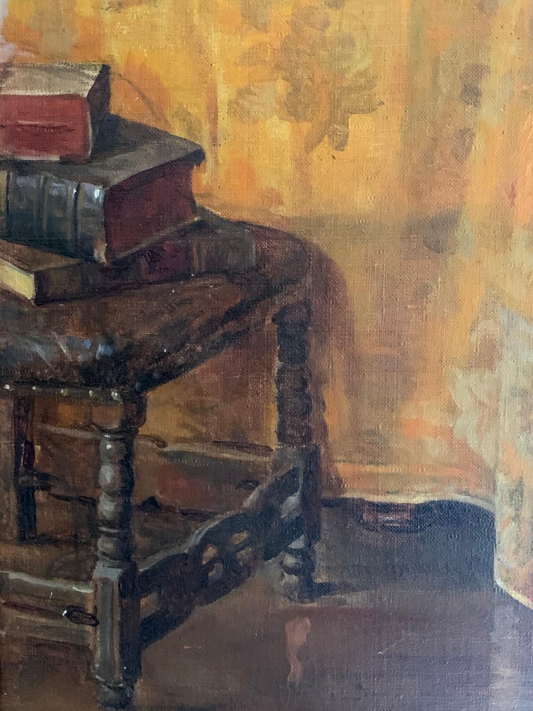 Hans Kratzer (1874-1927) - Cardinal in Book Lined Study Interior with ...