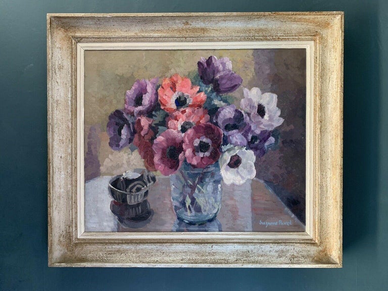 Suzanne Rivet - 1930''s FRENCH VINTAGE FLOWER STILL LIFE OIL - ORIGINAL ...