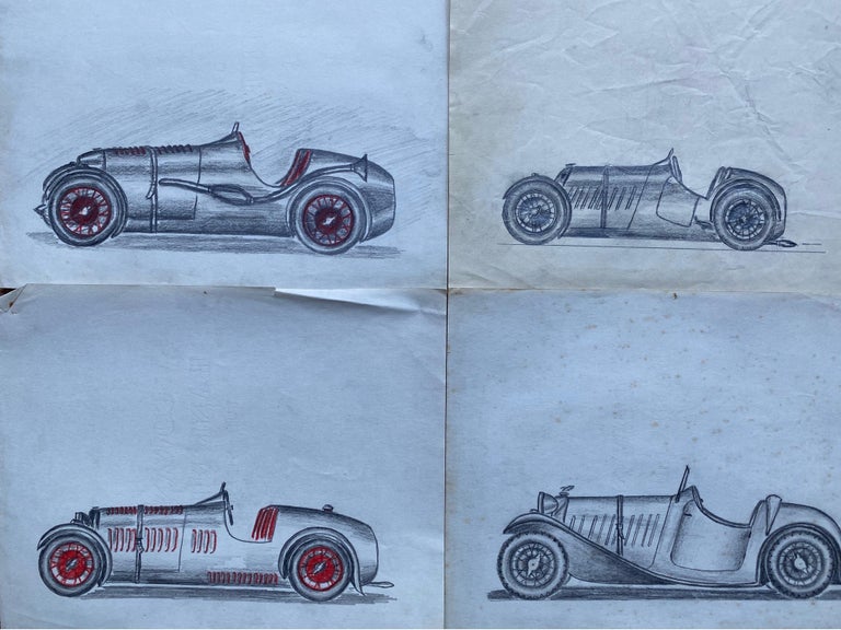K. B. White - Set of Four 1930's Motor Car Racing Original Drawings For ...