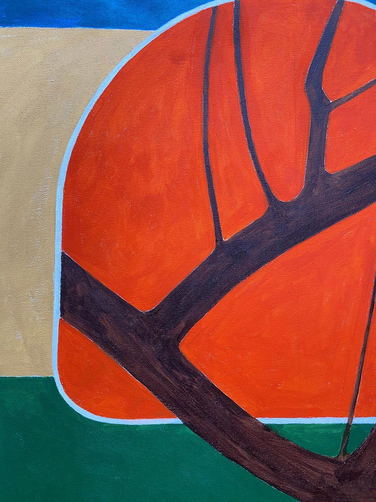 Michael Haswell - Abstract Painting by Listed British artist Reds Blues ...