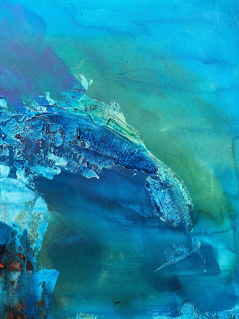 Michael Haswell - Abstract Painting by Listed British artist Turquoise ...