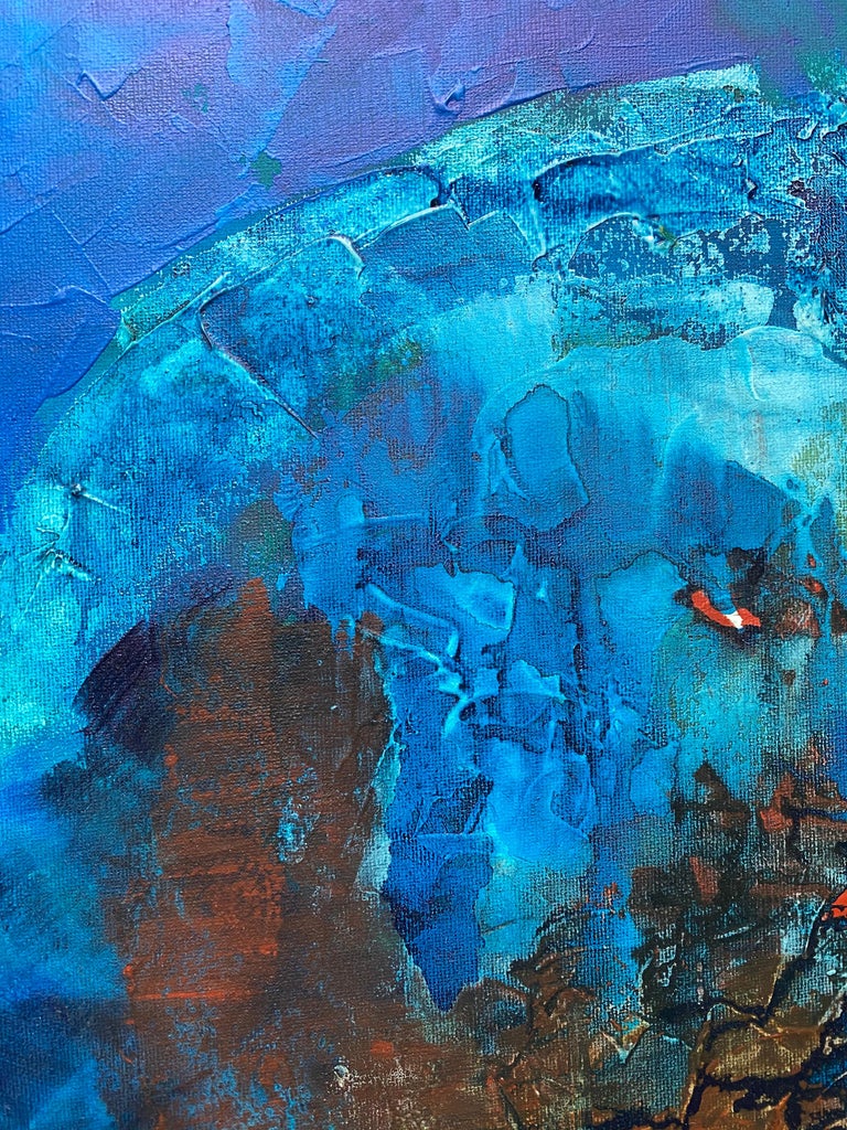 Michael Haswell - Abstract Painting by Listed British artist Turquoise ...