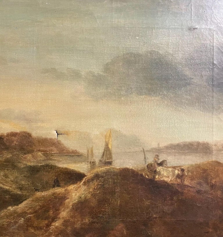 Dutch School - Early 1800’s Dutch Oil Painting - Coastal Landscape ...
