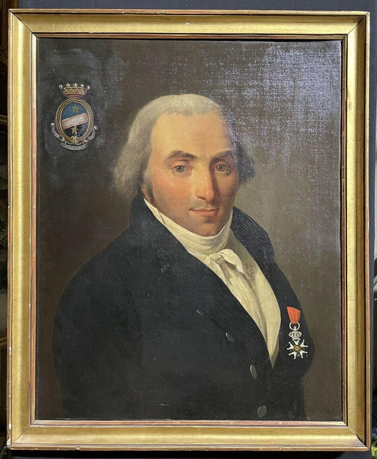18th CENTURY FRENCH LARGE PORTRAIT OIL PAINTING - PORTRAIT OF AN ...
