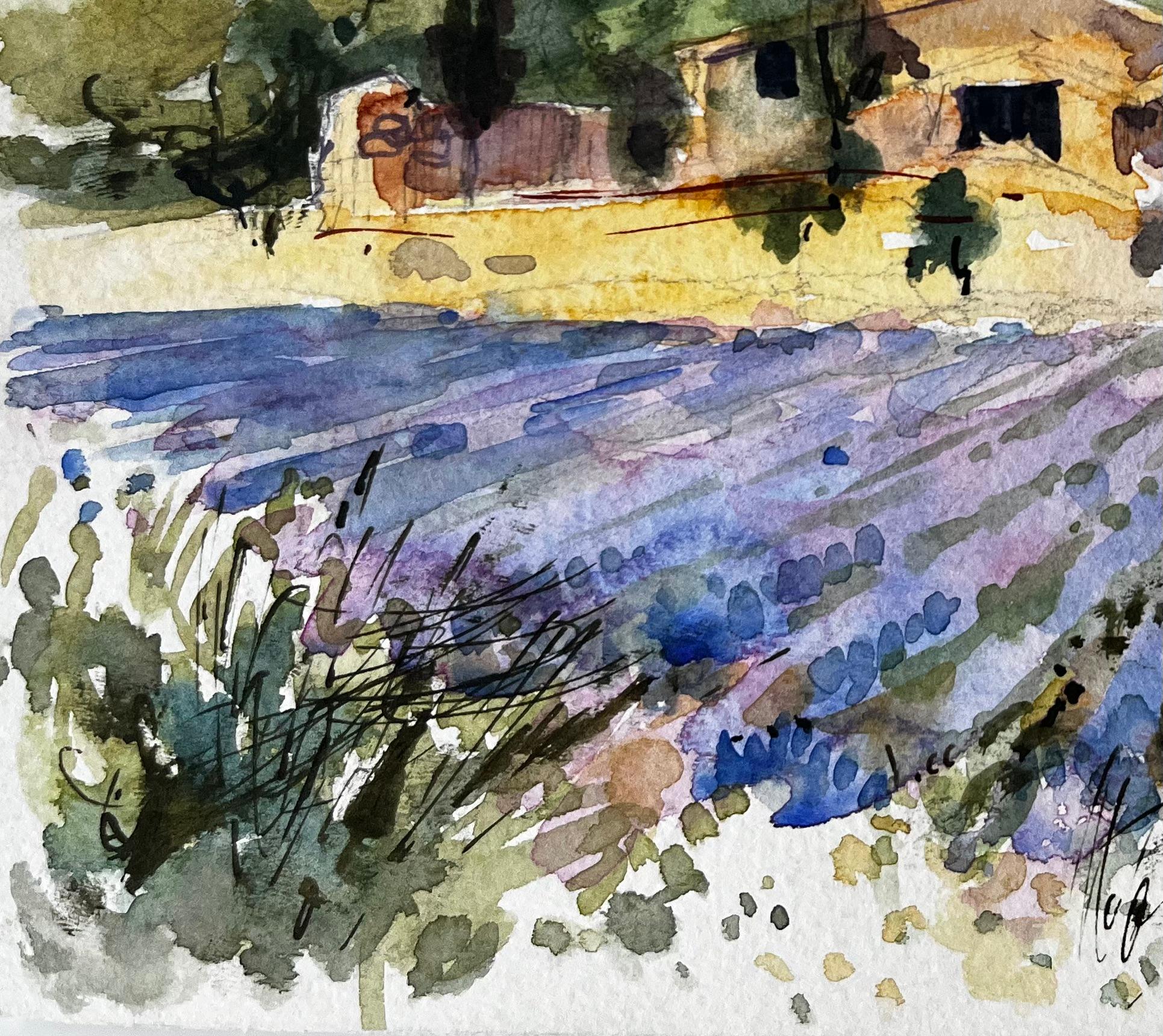 Pierre Neveu - Provence Lavender Fields with Stone Farmhouse and Hills ...