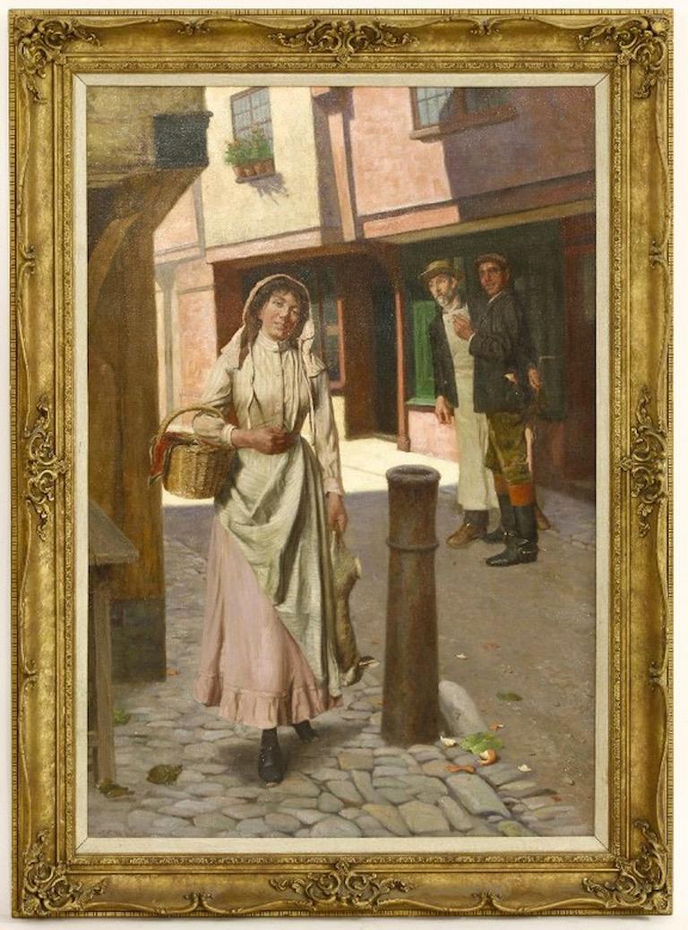 John L. Wimbush - Turning Heads, Large Victorian Oil Painting on Canvas ...