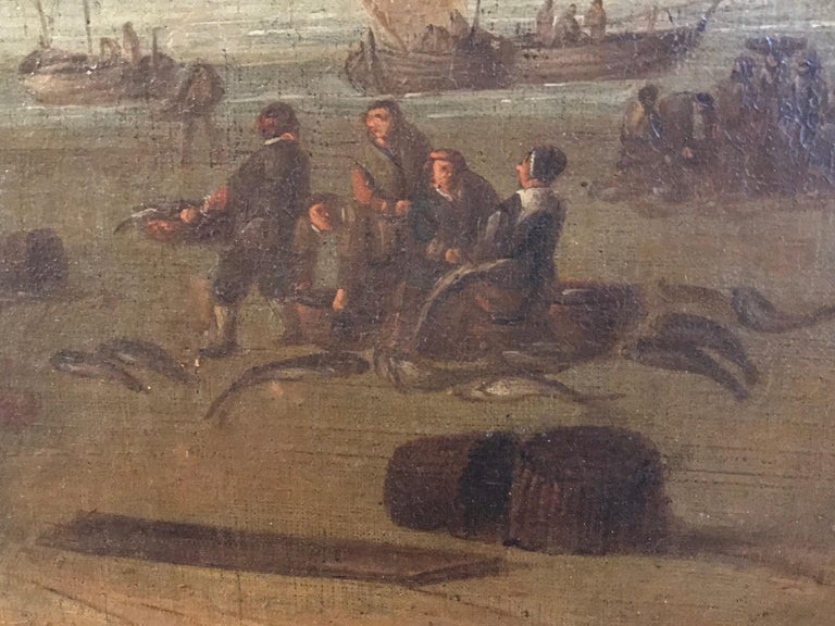Jan van Goyen (circle of) - The Fish Market, 17th Century Dutch Old ...