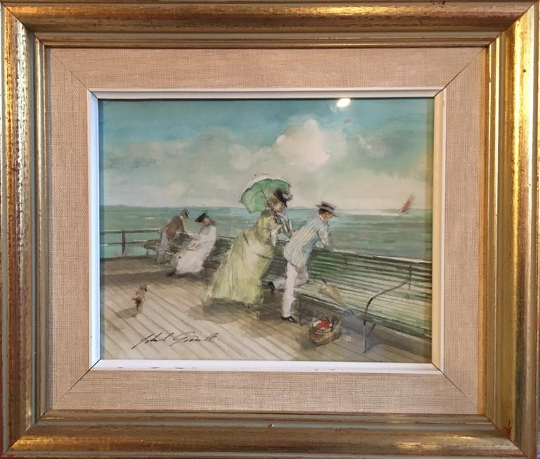 John Strickland Goodall - Impressionist Portrait of a Couple at a Pier ...