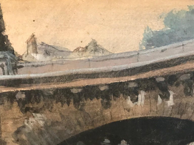 Rene Ligeron - Painting under le Pont Neuf River Seine Paris, Fine ...