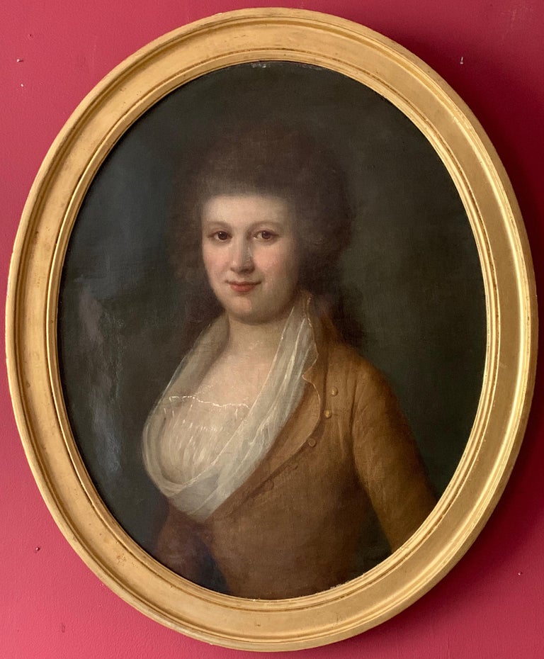 Dutch School - Fine 18th Century Oval Oil Painting on Canvas, Portrait ...