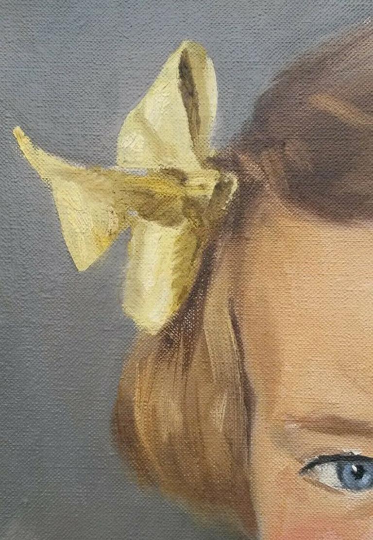 Paul Fitzgerald - 20th Century Portrait Oil Painting of Young Girl in ...