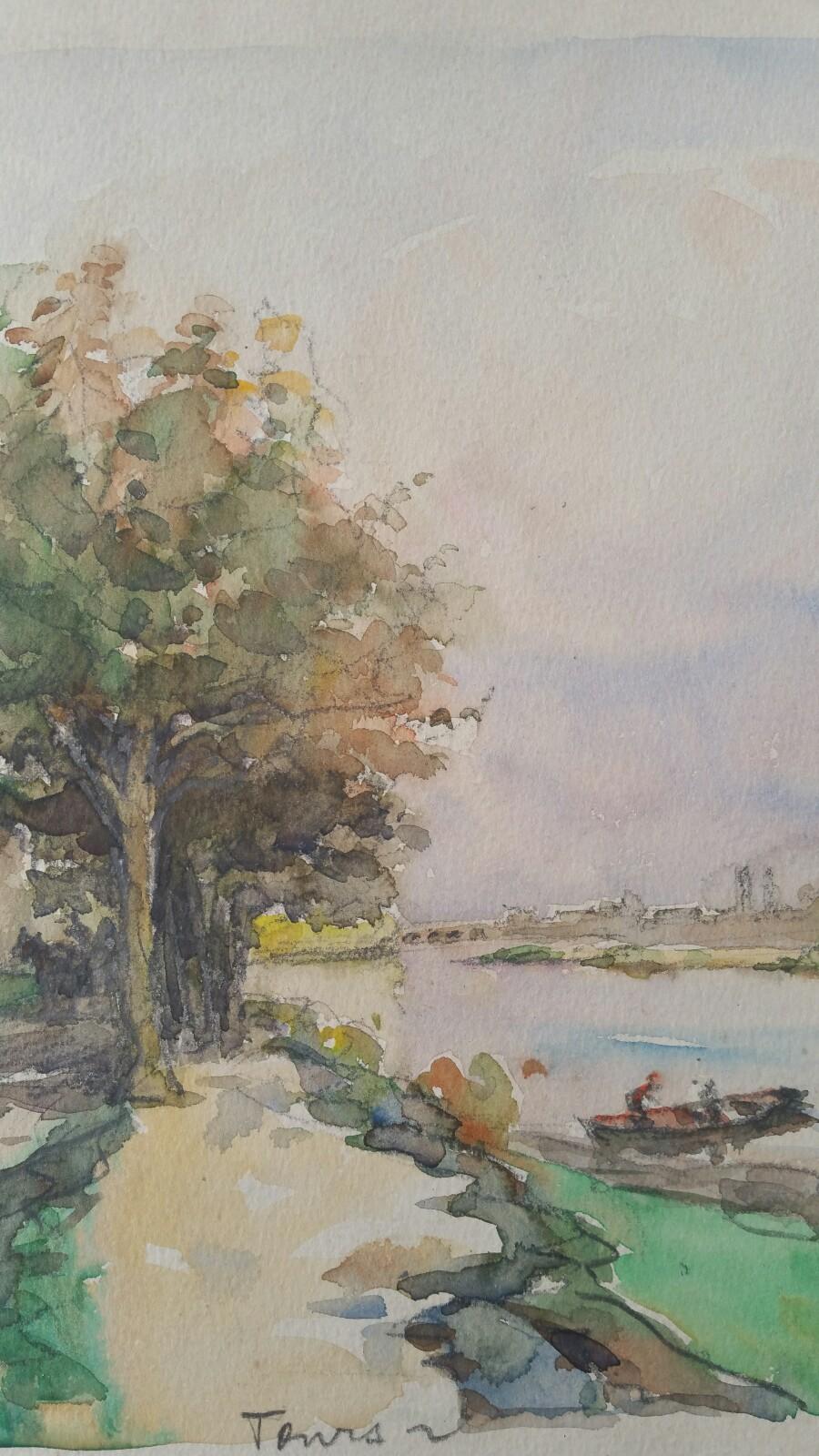 Henri Miloch - French Mid 20th Century Tours Landscape and Town Scene ...