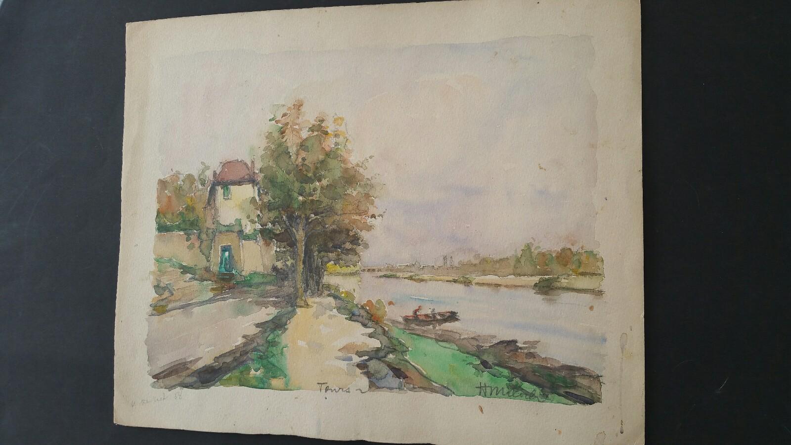 Henri Miloch - French Mid 20th Century Tours Landscape and Town Scene ...