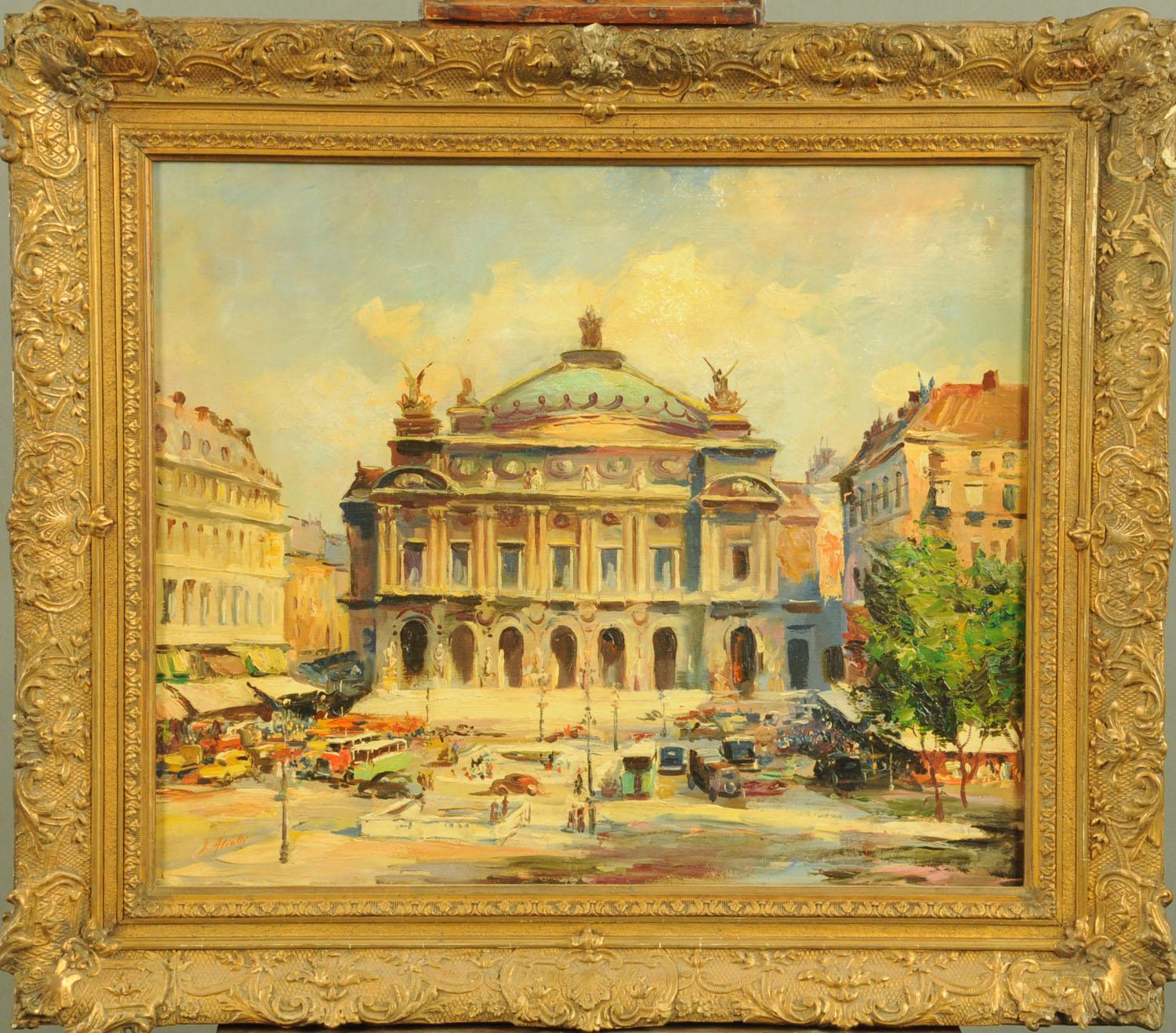 The Paris Opera House Mid 20th Century French Impressionist signed oil ...