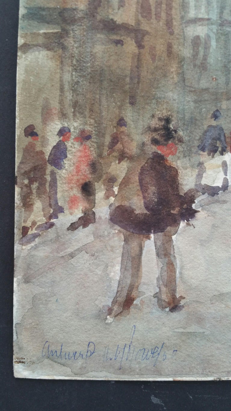 Leonard Machin Rowe - Mid 20th Century, Belgium, Antwerp Street to ...