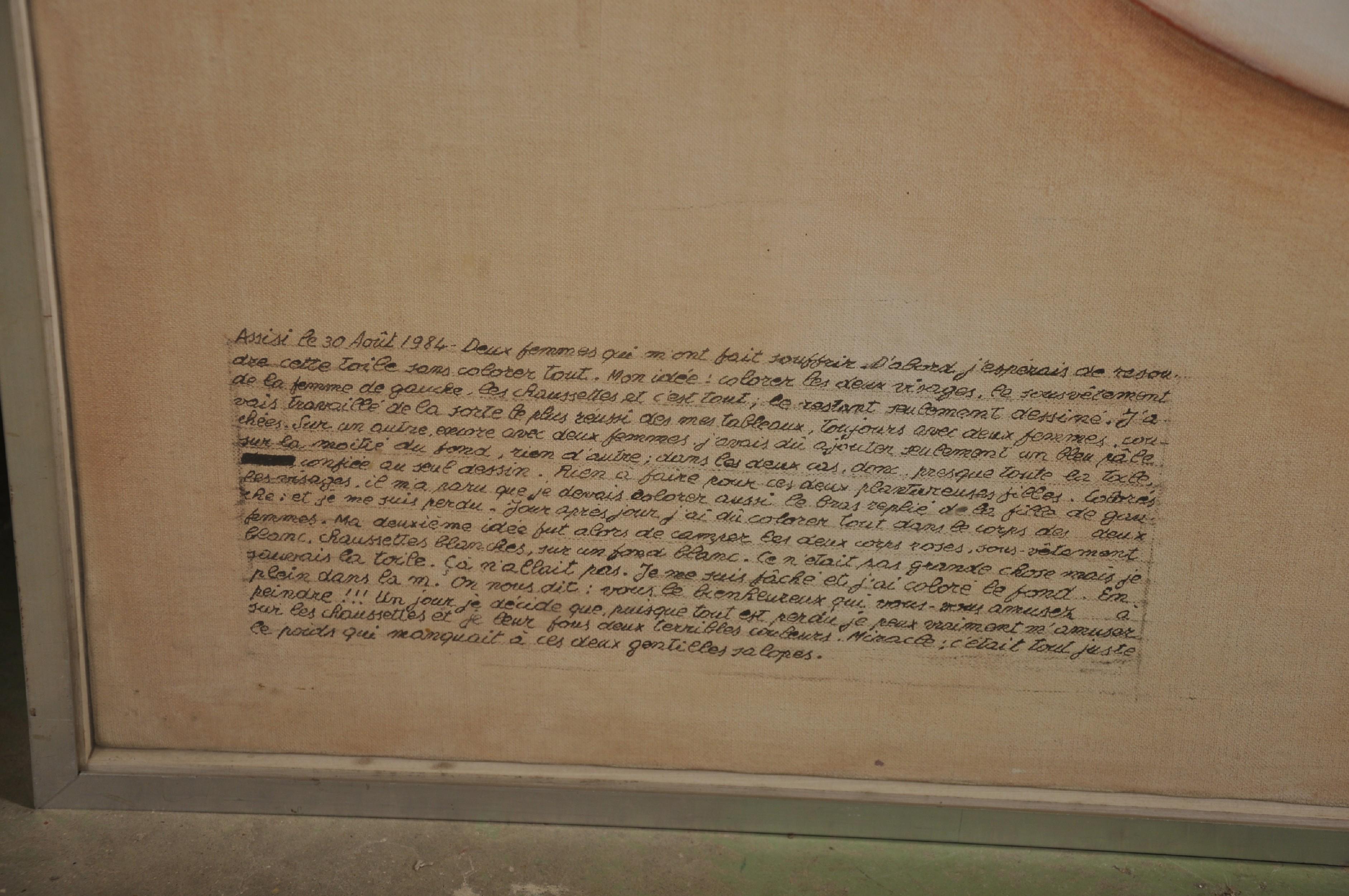 Pierluca Ferdinando Nando - Les Deux Amies Huge Italian Modernist Oil Painting Nude Female ...