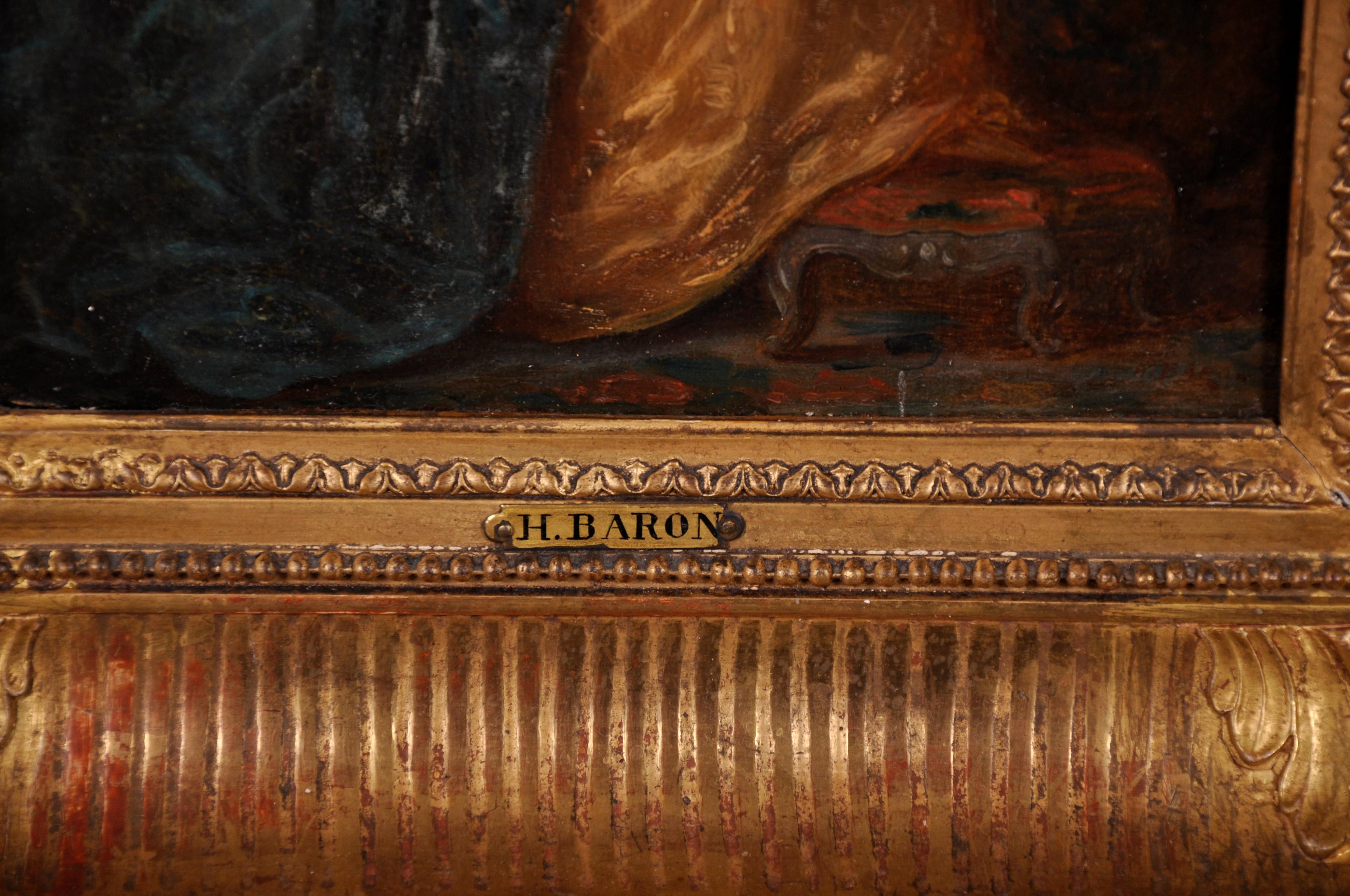 Henri Charles Antoine Baron - Fine 19th Century French Oil - Elegant ...