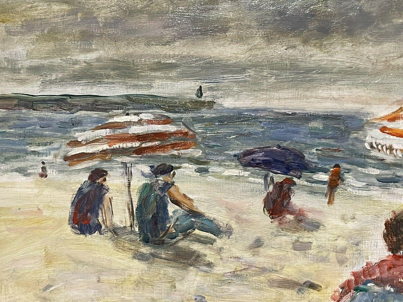 JEAN-JACQUES RENE (b.1943) - Figures on Beach Looking out to Brittany ...