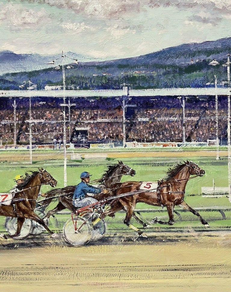 Anthony Maguire - NORWEGIAN TROTTING HORSE RACING - LARGE OIL PAINTING ...