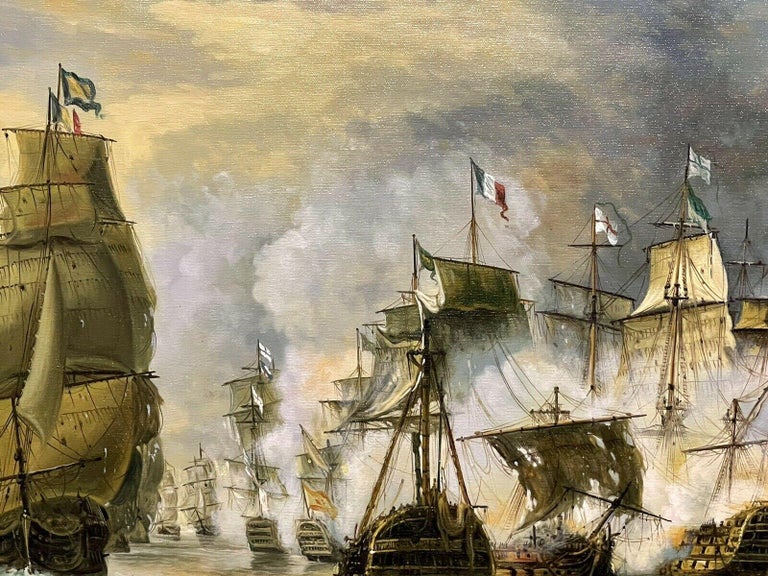 Edgar S. Nucum - HUGE NAVAL HISTORICAL BATTLE ENGAGEMENT SCENE - SIGNED ...