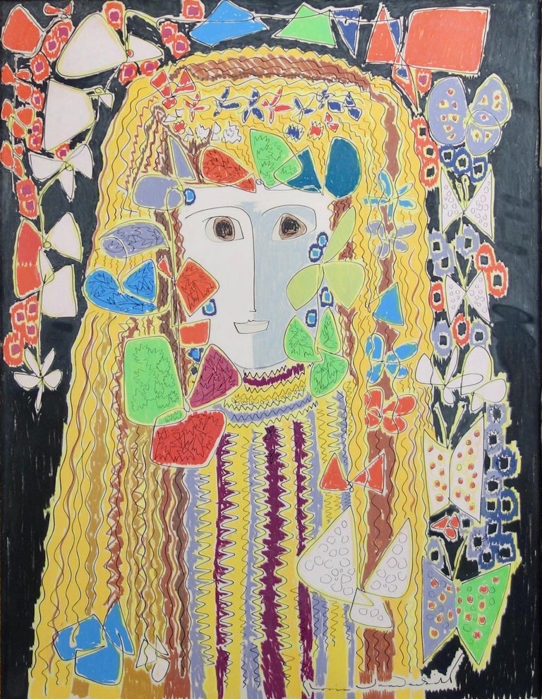 Gloria Vanderbilt - Girl with Flowers at 1stDibs
