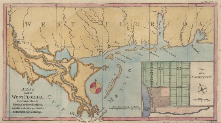 John Lodge - 1772 Map of Part of "West Florida" For Sale at 1stDibs