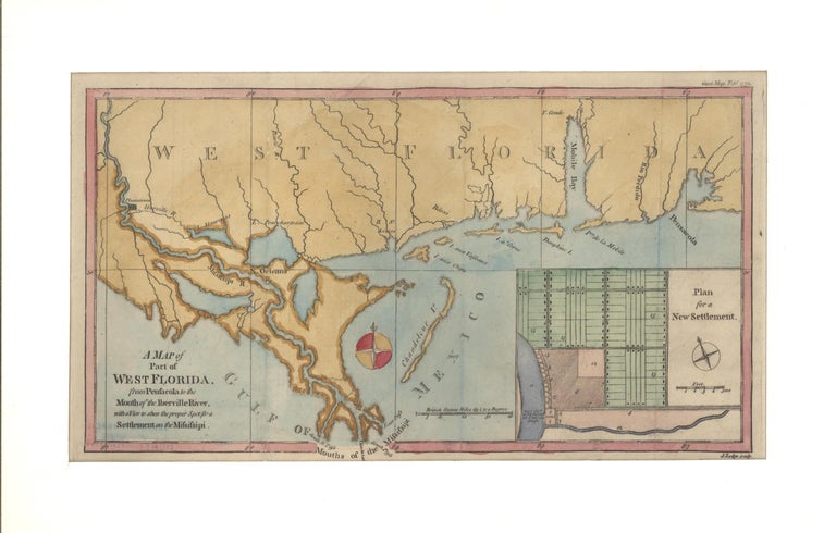 John Lodge - 1772 Map of Part of "West Florida" For Sale at 1stDibs