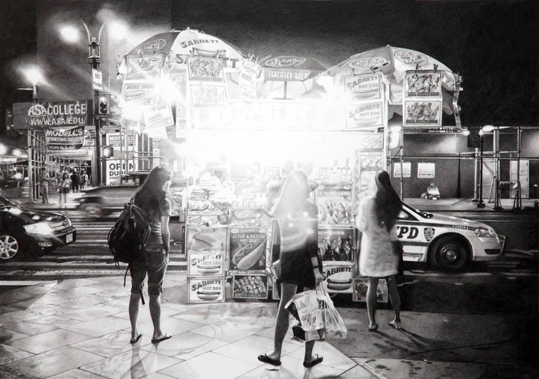 Roger Watt - Black and white photorealist drawing, "West Side", Roger ...