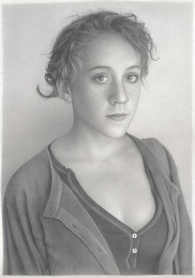Scott Prior - Realist drawing of a young woman "Nellie" graphite on ...