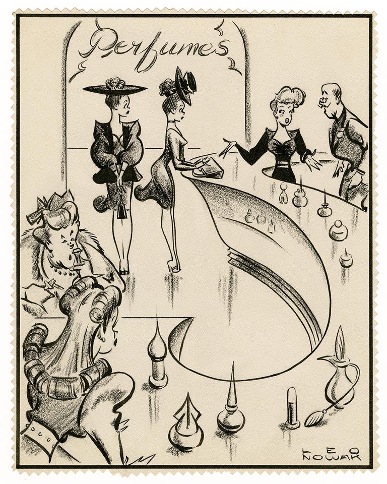 Leonard Nowak - Perfumes — vintage drawing, original 'Superman' artist ...